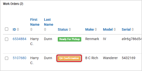 Custom Work Order Statuses